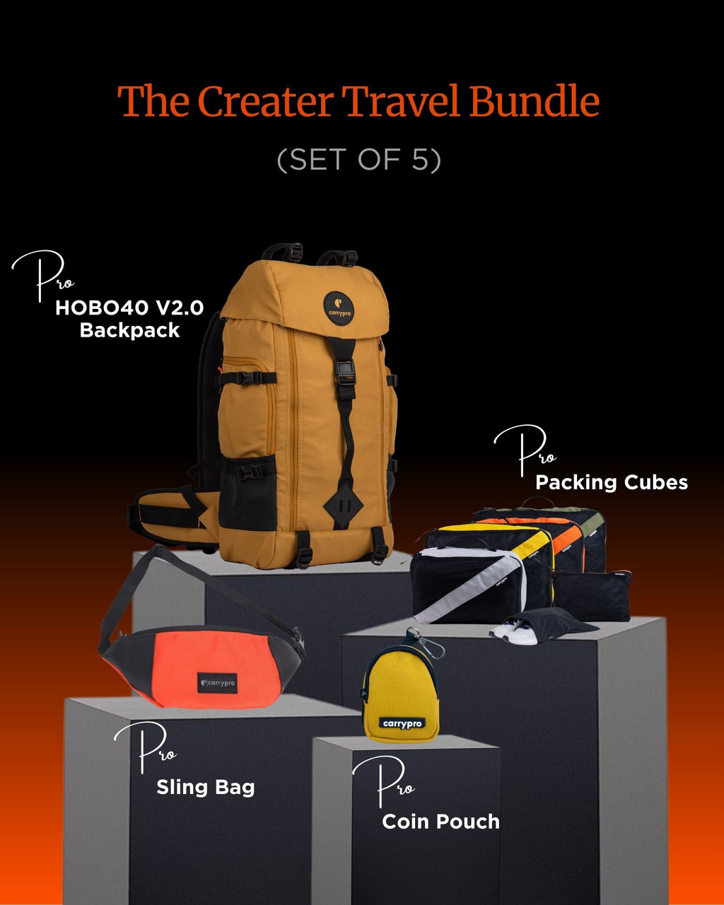 Carrpro Curated Set Of Travel Bundles. Now Save and Travel More Like A Pro