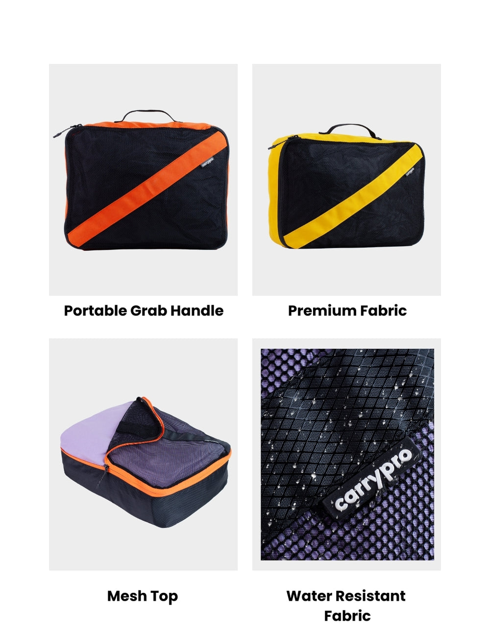 The Pro Packing Cubes for Travel Organiser (Set of 6)