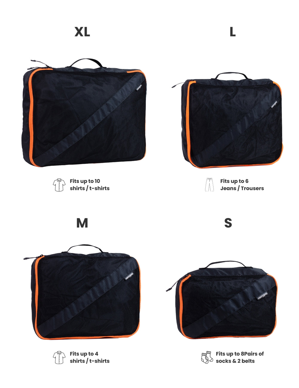 The Pro Packing Cubes for Travel Organiser (Set of 6)